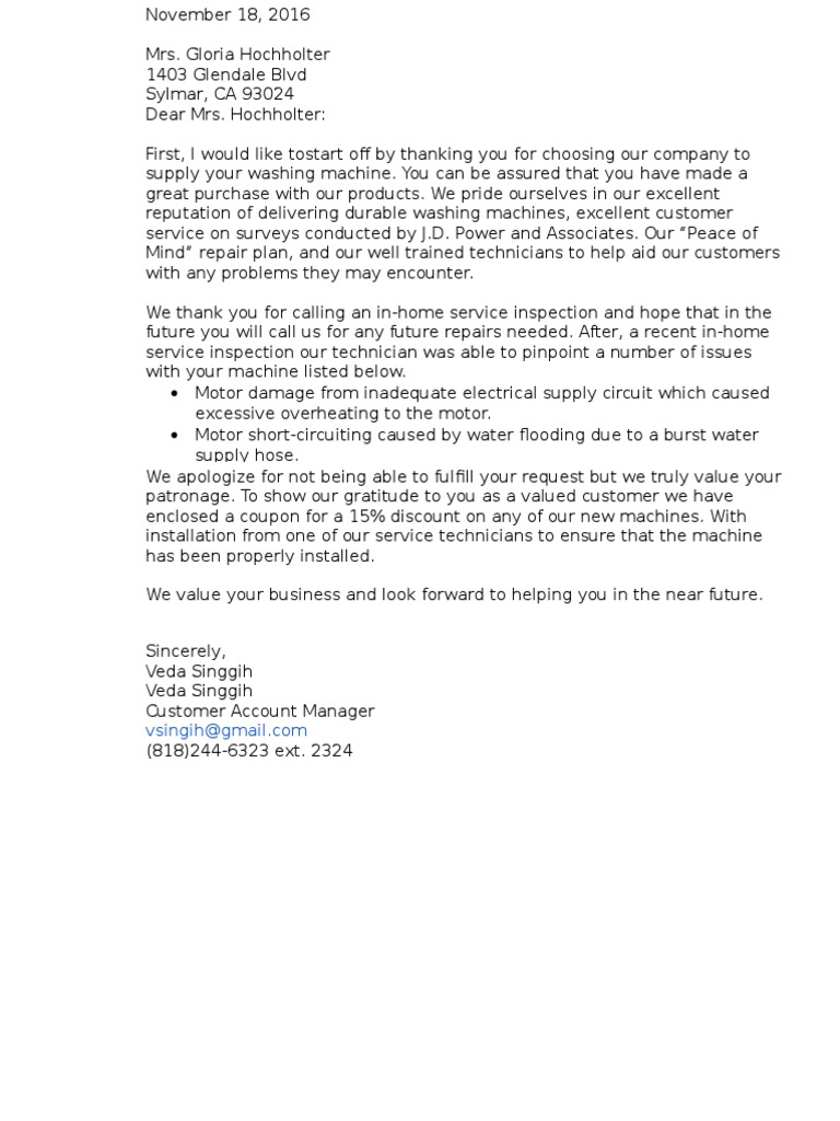 Negative Response Letter | Download Free PDF | Manufacturing And ...