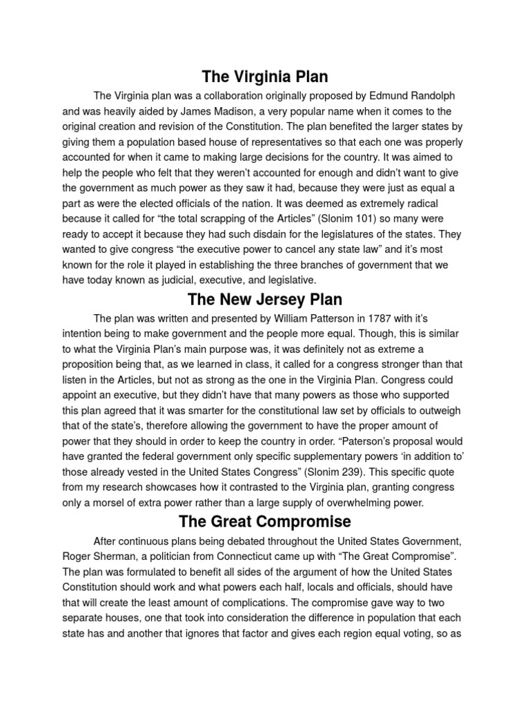 The Virginia Plan | PDF | United States Constitution | Political Charters