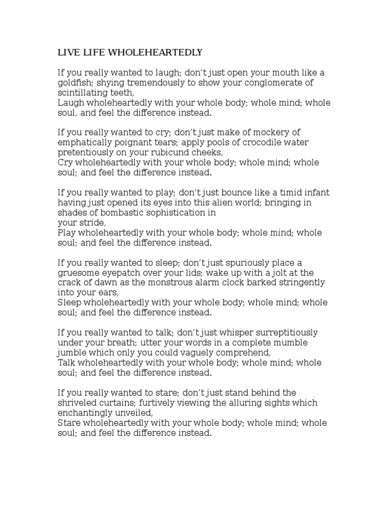 Live Life Wholeheartedly | PDF