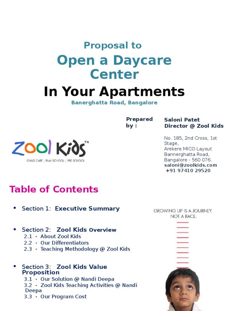 Zool Kids Day Care Proposal | Download Free PDF | Child Care ...