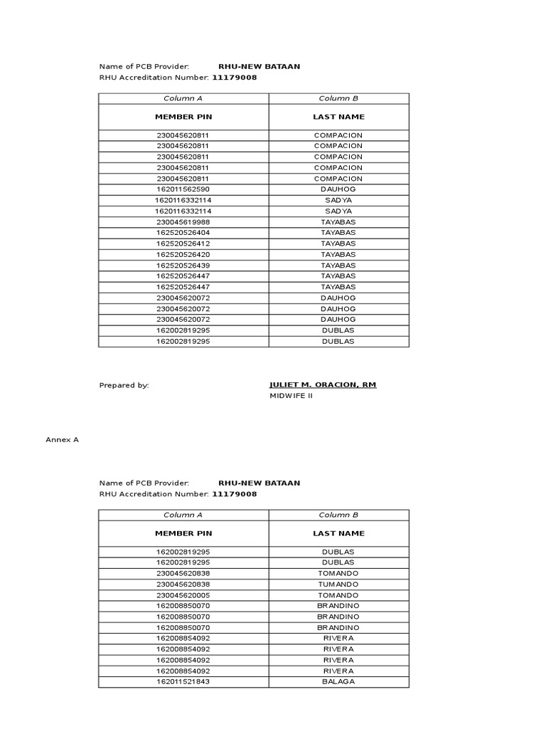 Column A Column B: Transmittal List | PDF