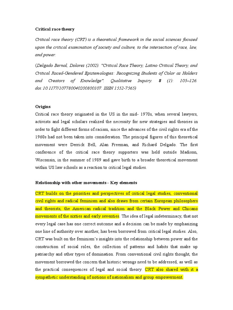 Critical Race Theory | PDF | Critical Race Theory | Race (Human ...