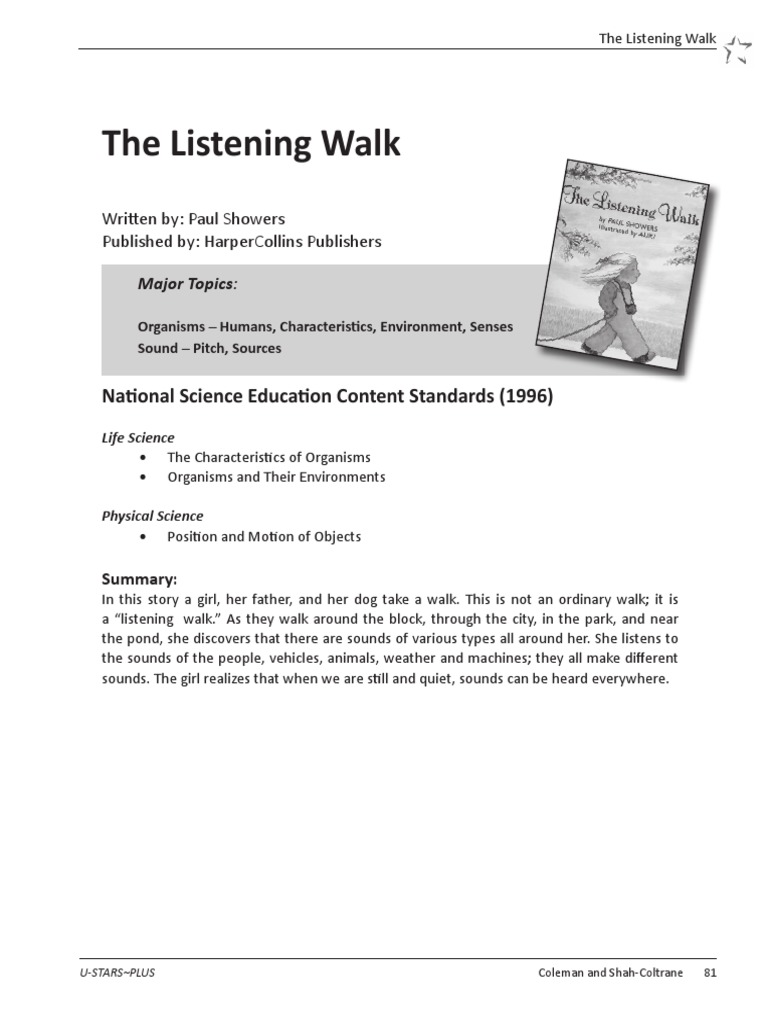 The Listening Walk | PDF | Hearing Loss | Hearing