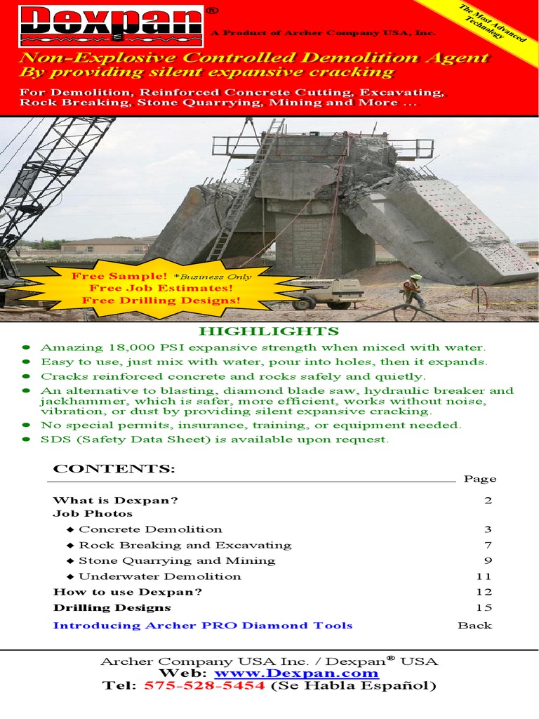 Dexpan Catalog English | PDF | Demolition | Concrete