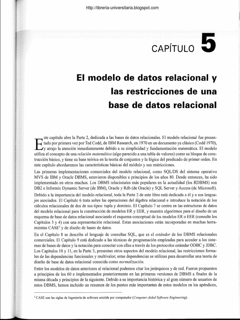 CAPITULO 5 Fundamentos de Sistemas de Bases de Datos - 5ta Edición ...