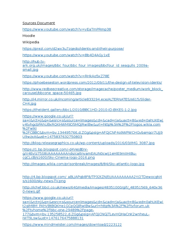 Sources Document | PDF | Art | Technology & Engineering