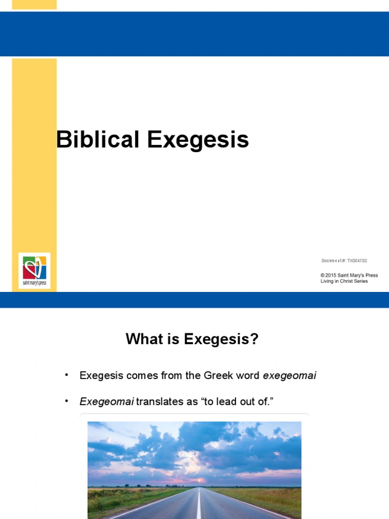 Biblical Exegesis: Document #: TX004702