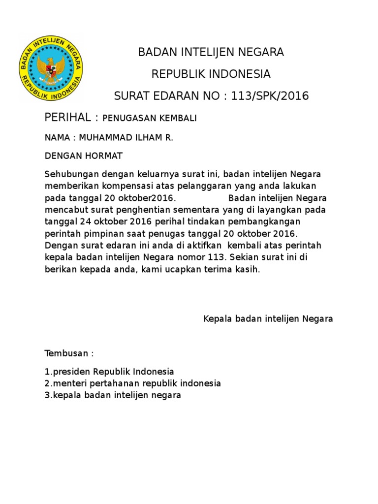Badan Intelijen Negara | PDF | Hukum