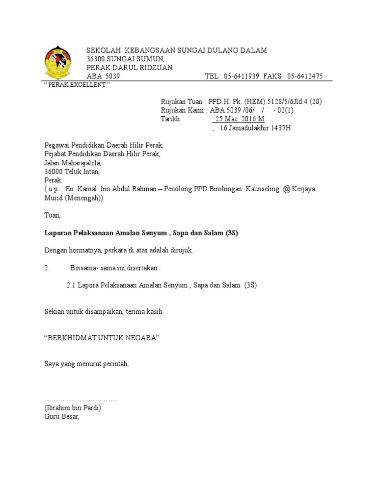 Surat Iringan Program 3s | PDF