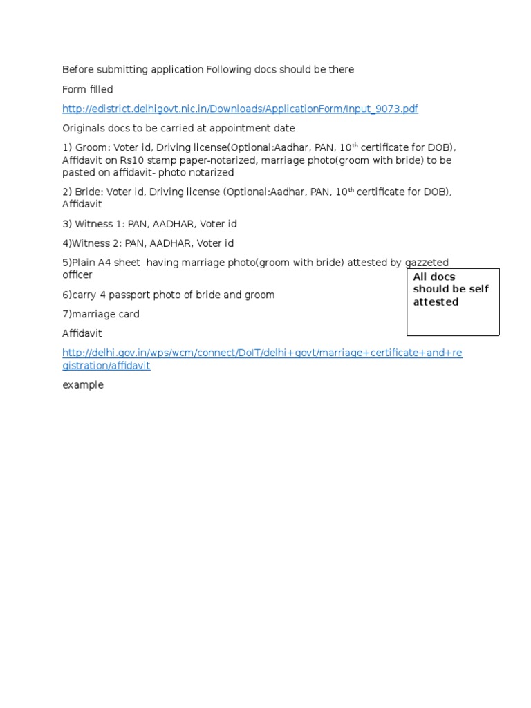 Marriage Certificate Process | PDF