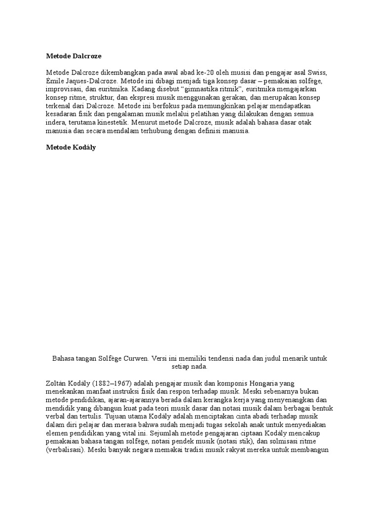Metode Dalcroze | PDF