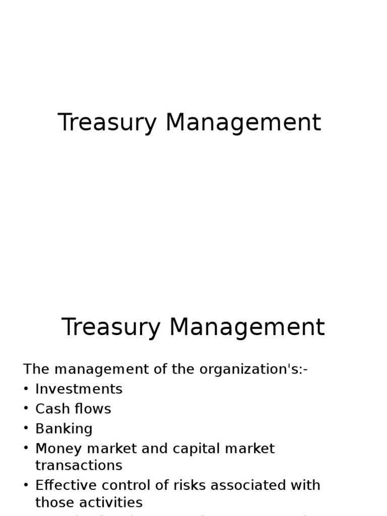 Treasury Management Function | PDF | Money Market | Market Liquidity
