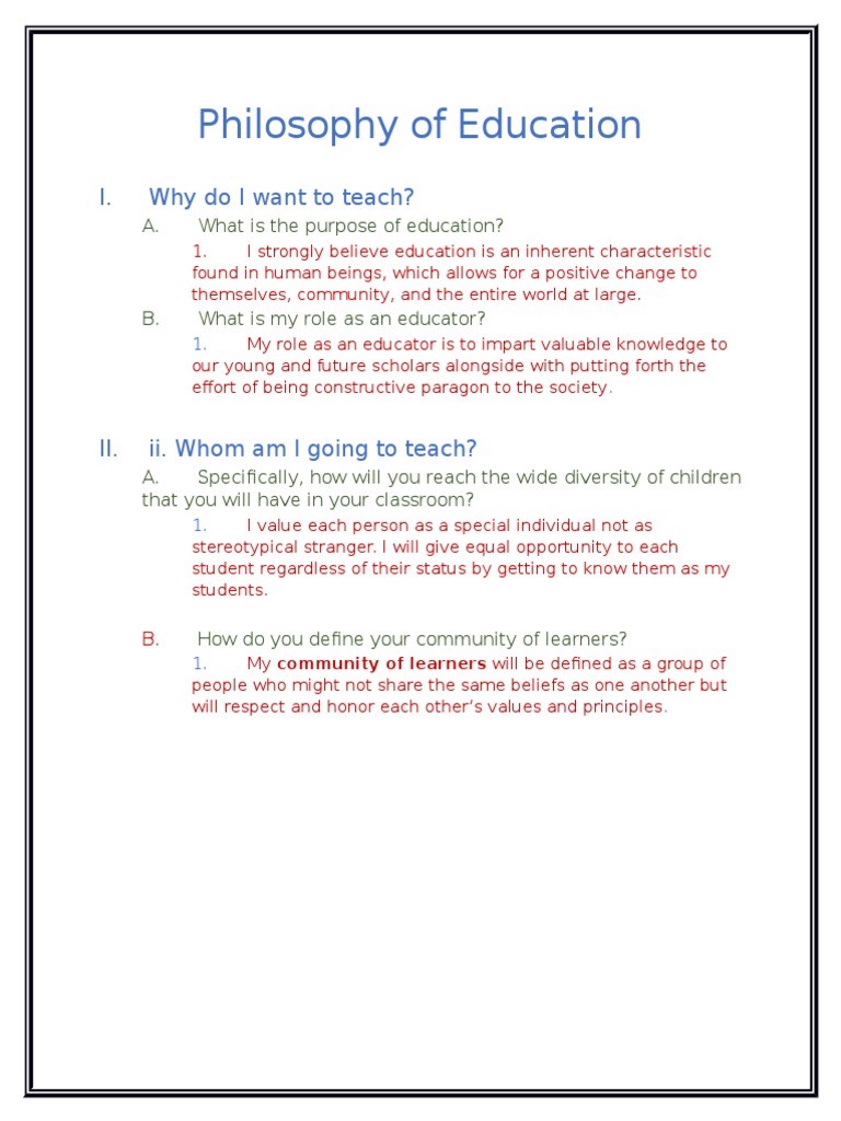 Philosophy of Education | PDF | Philosophy Of Education | Teachers