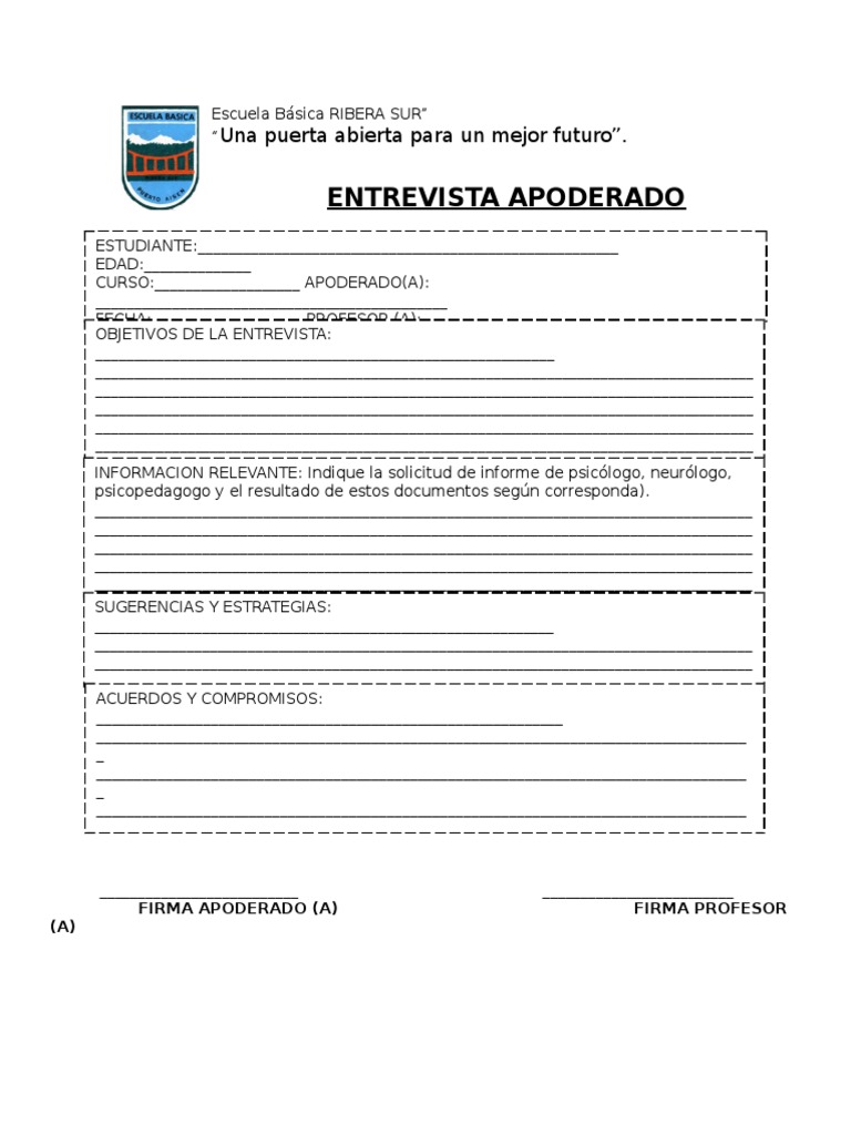Entrevista Apoderado | PDF