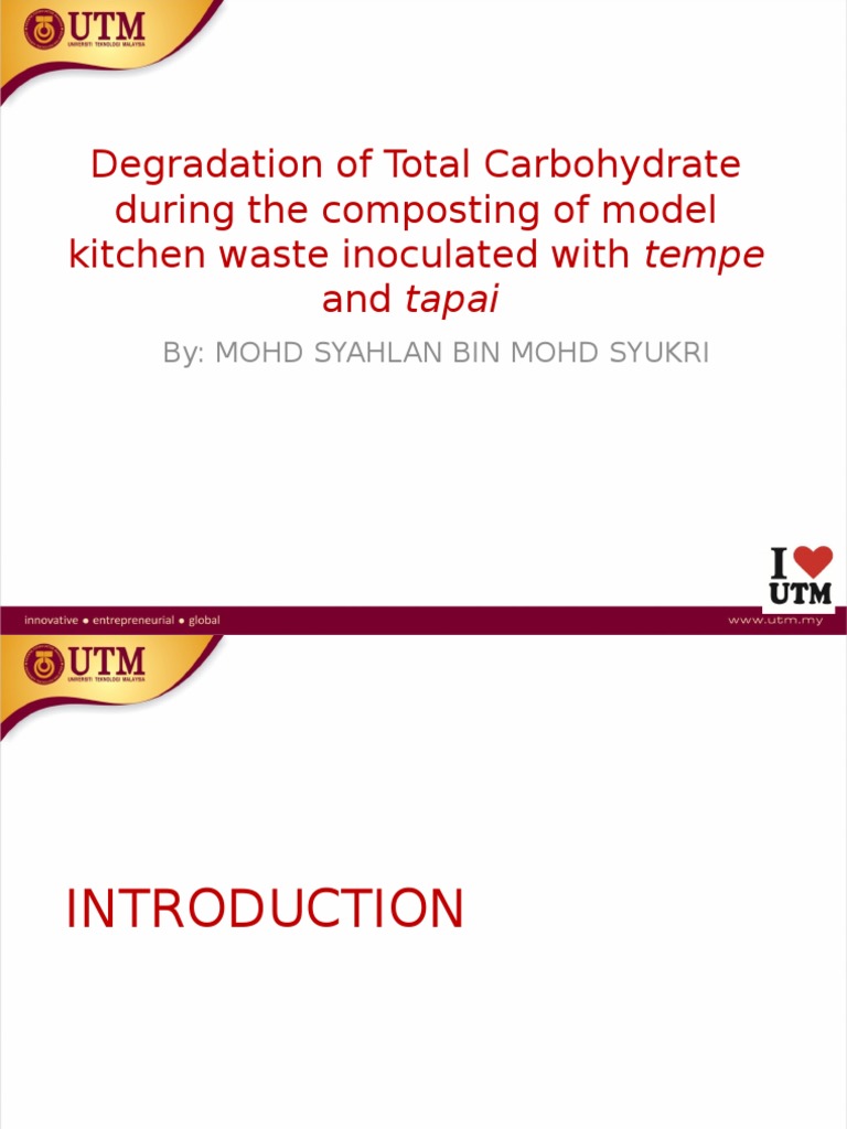 Degradation of Total Carbohydrate During The Composting of Model ...