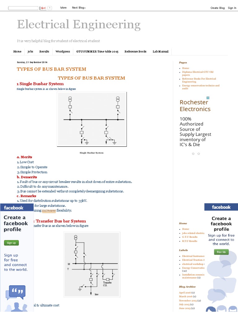 Electrical Engineering - Types of Bus Bar System | PDF | Electrical ...