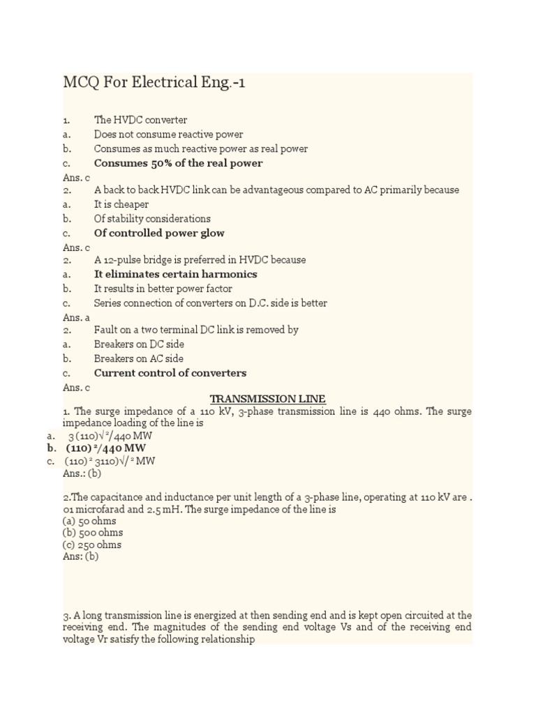 MCQ For Electrical Eng | PDF | Superconductivity | Electrical ...