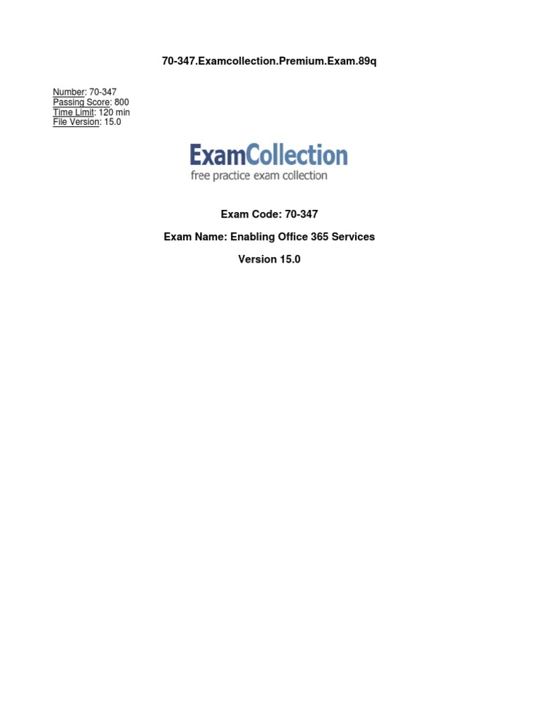 70-347enabling Office 365 Services 2014-08-08 PDF | PDF | Share Point ...