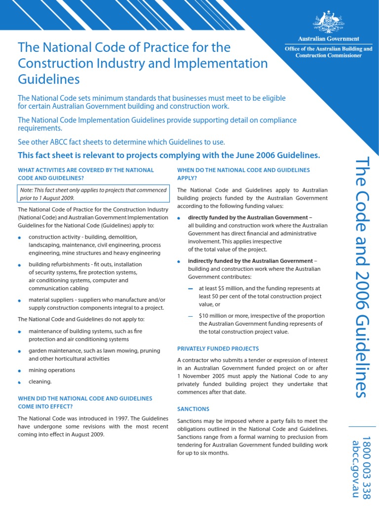 The National Code of Practice For The Construction Industry and ...