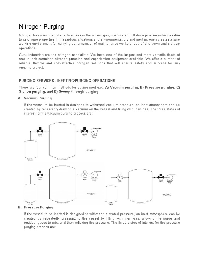 Nitrogen Purging | PDF | Vacuum | Gases