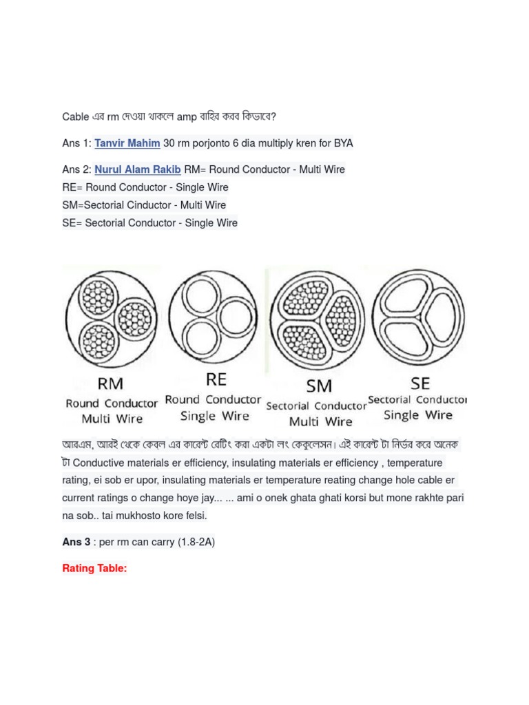 Understanding RM Cable Ratings | PDF