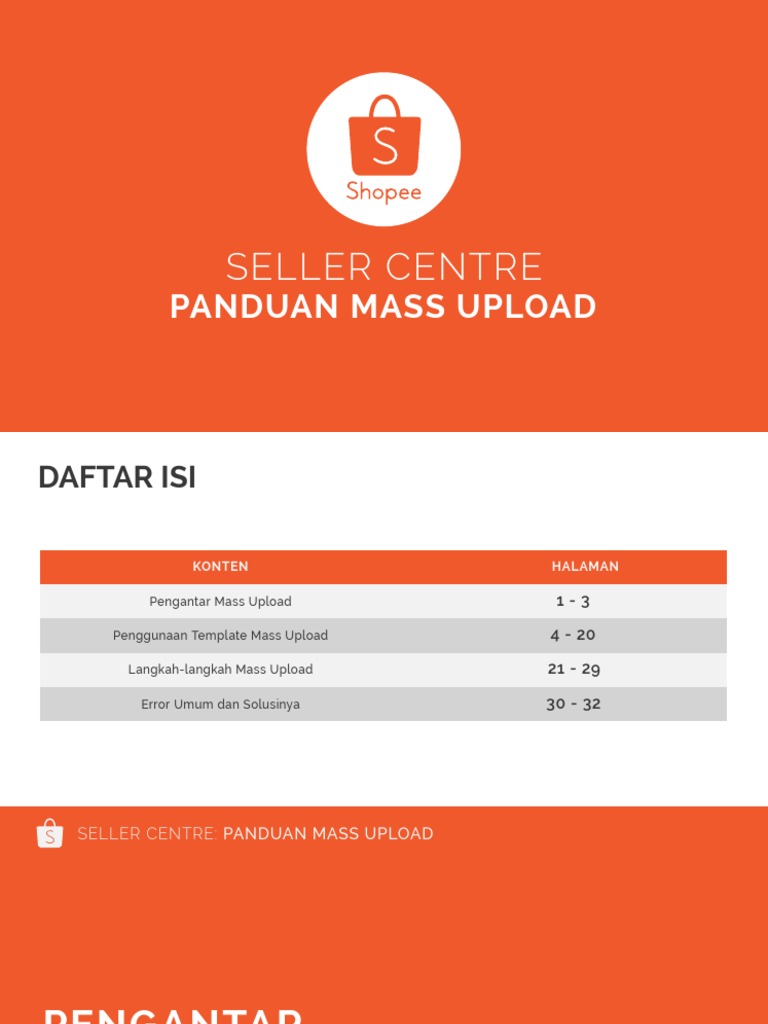 Shopee Mass Upload User Guide (Id) | PDF