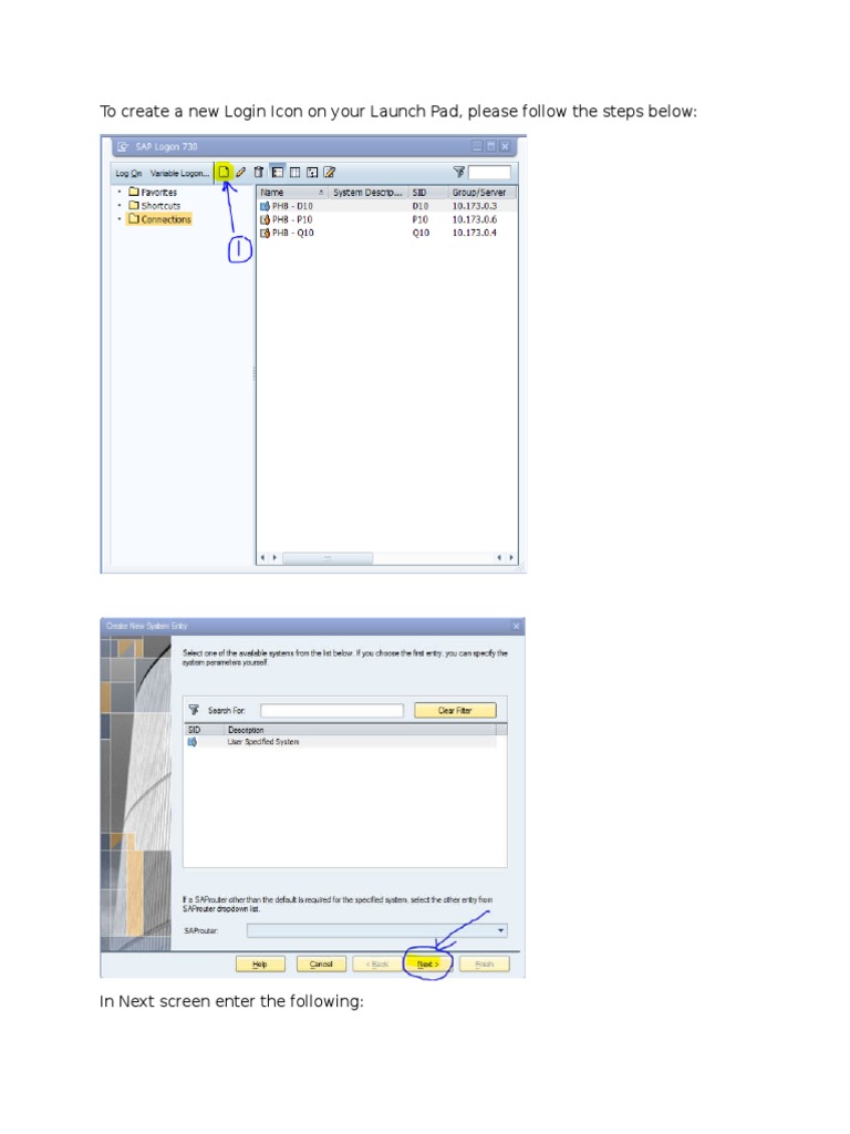 Create Login Icon for SAP Launch Pad | PDF