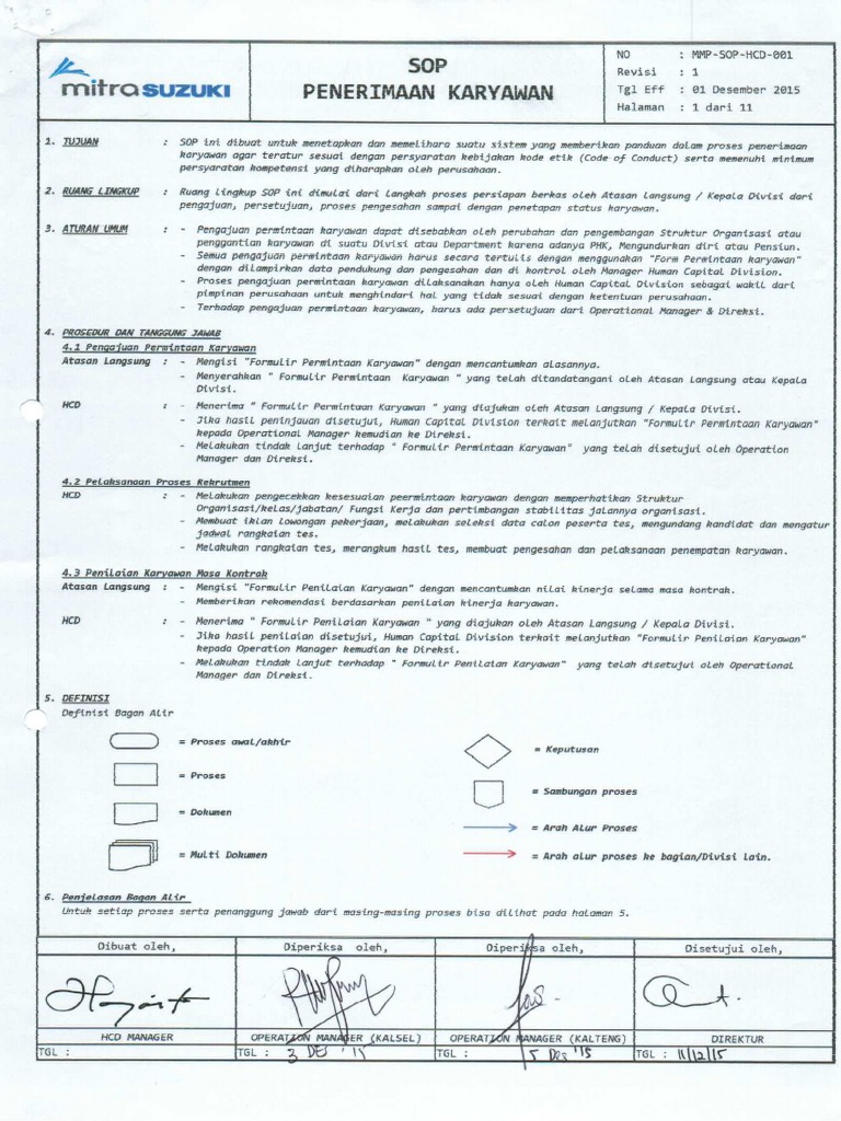 Contoh Sop Di Perusahaan Mitra Suzuki | PDF
