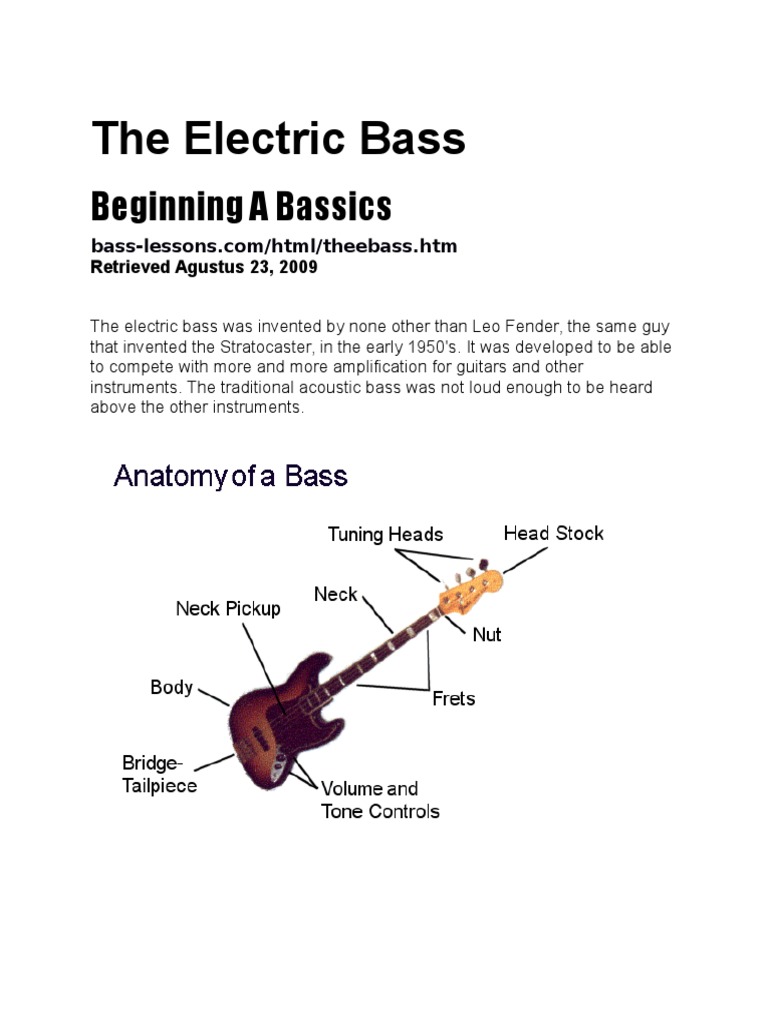 The Electric Bass | PDF | Bass Guitar | String Instruments