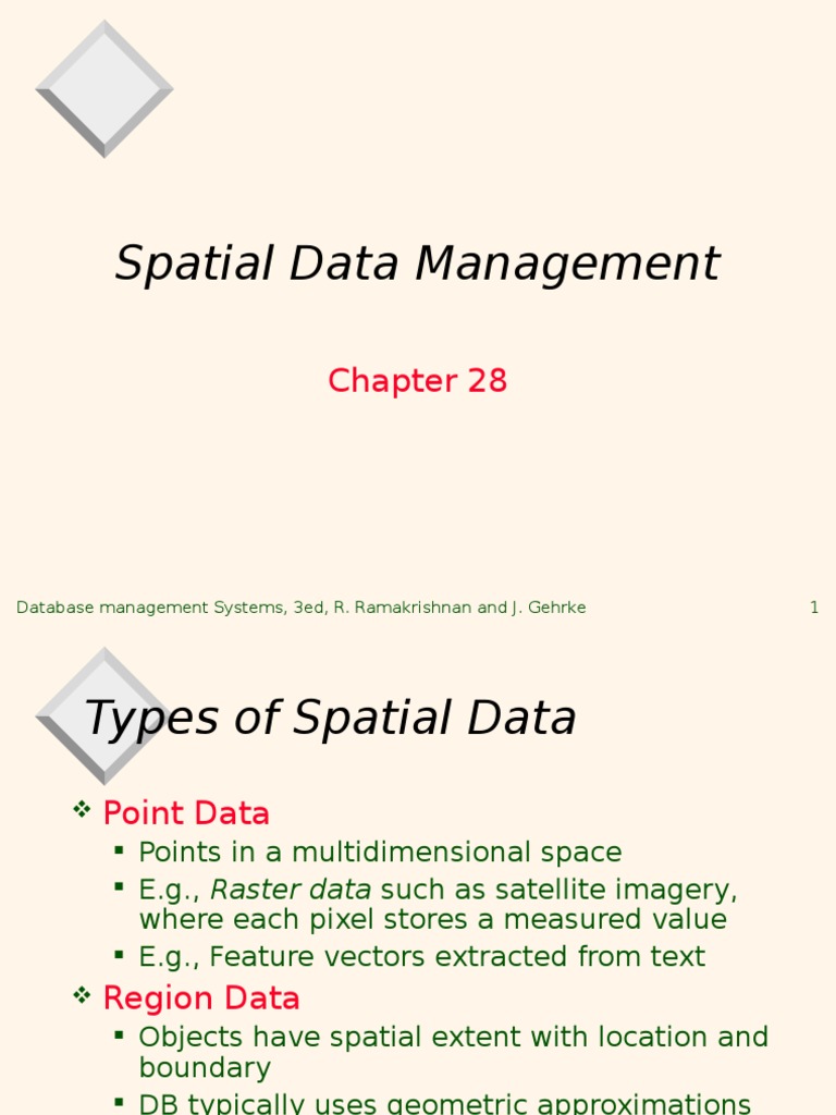 Spatial Data Management: Database Management Systems, 3ed, R. Ramakrishnan and J. Gehrke 1 | PDF ...