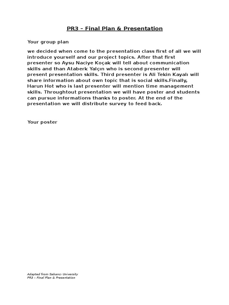 3 Final-Plan-Presentation | PDF