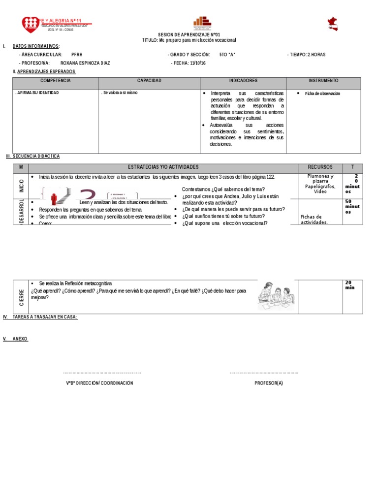 Sesión de Aprendizaje PFRH 111016 | PDF | Etapas de la vida humana ... Sesión de Aprendizaje PFRH 111016 | PDF | Etapas de la vida humana ...