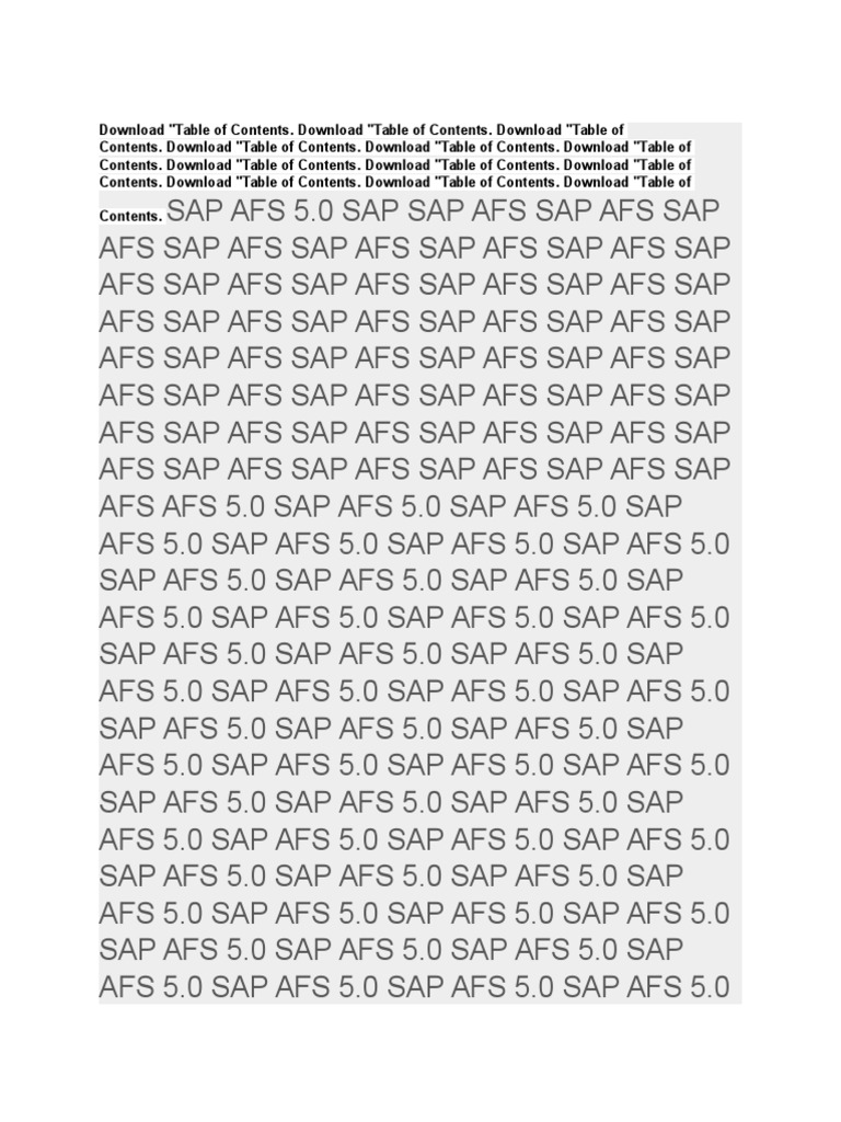 Sap Afs 1 | PDF
