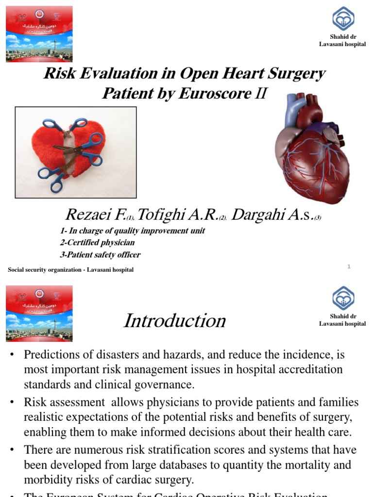 Risk Evaluation in Open Heart Surgery Patient by Euroscore II | PDF ...