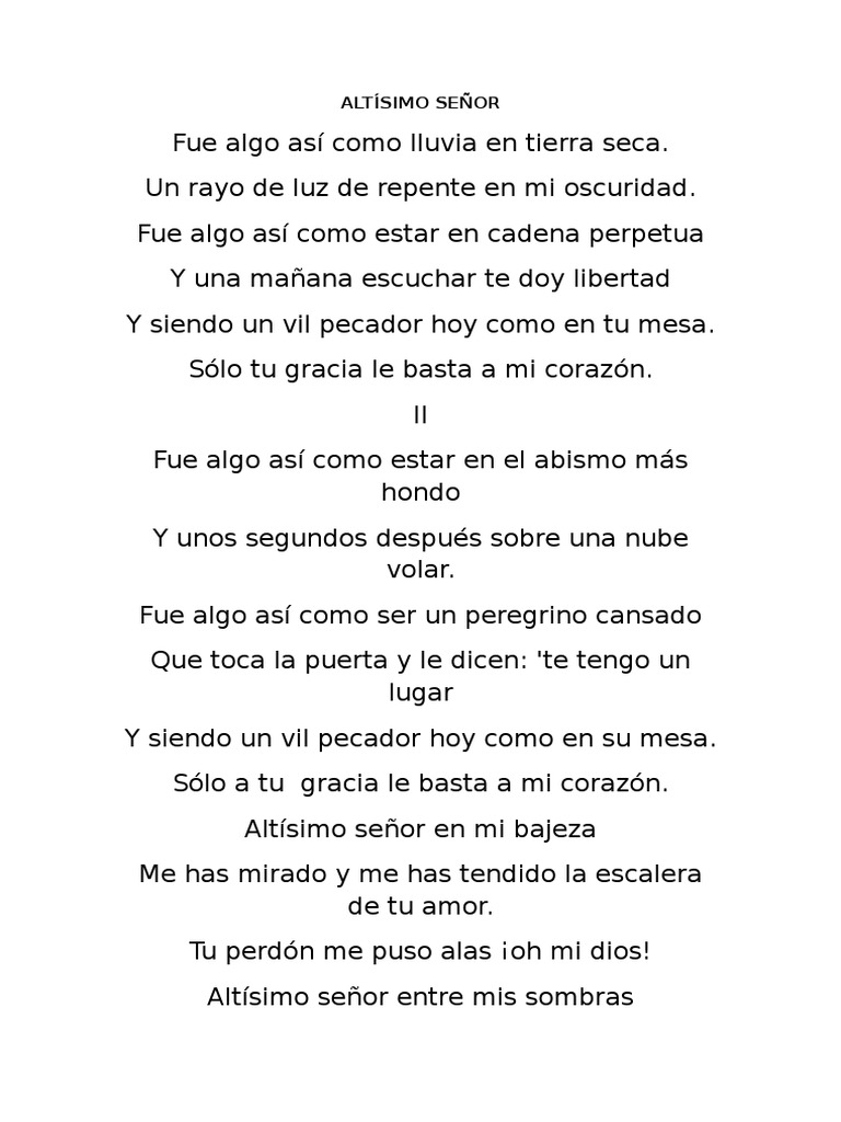 Altísimo Señor | PDF