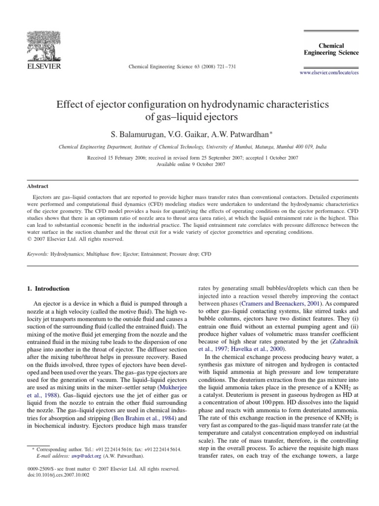 Effect of Ejector Con Guration On Hydrodynamic Characteristics of Gas ...