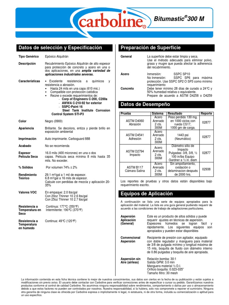 Bitumastic 300 M | PDF | Acero | Humedad