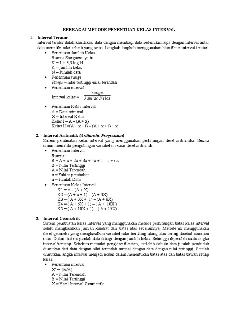 Metode Penentuan Kelas Interval | PDF