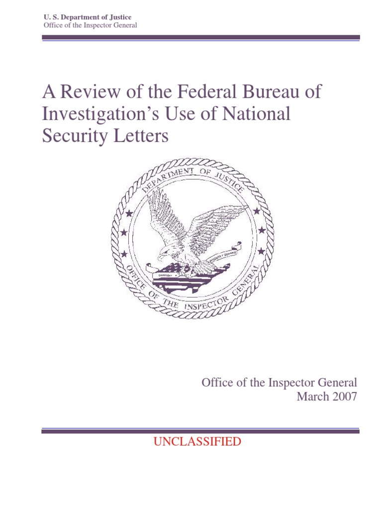 A Review of The Federal Bureau of Investigation's Use of National ...