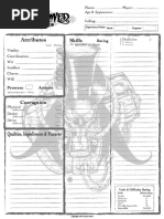 Deadlands - Character Sheet (Fillable 2) | PDF