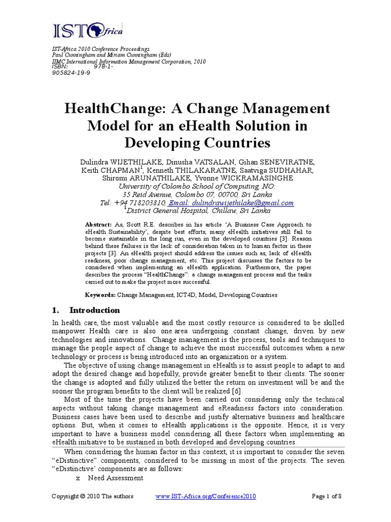HealthChange A Change Management Model | PDF | Change Management ...