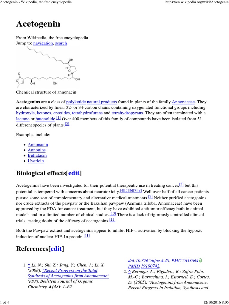 Acetogenin - Wikipedia, The Free Encyclopedia | Wikipedia | Wellness