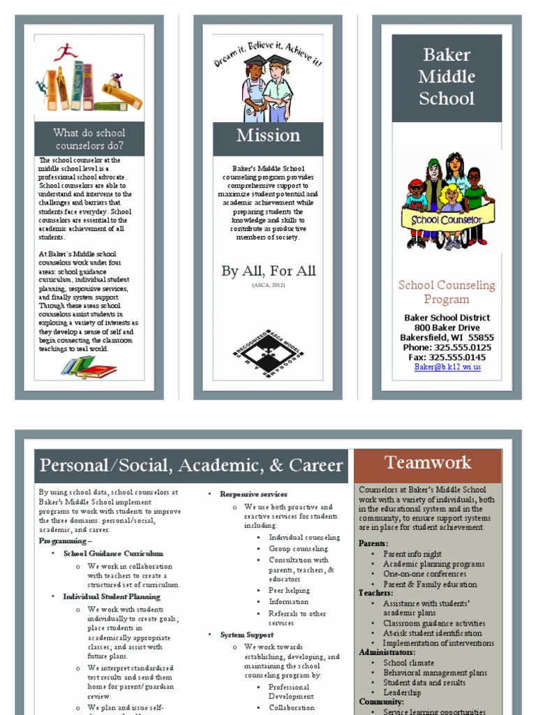 Middle Brochure | PDF | School Counselor | Educational Psychology