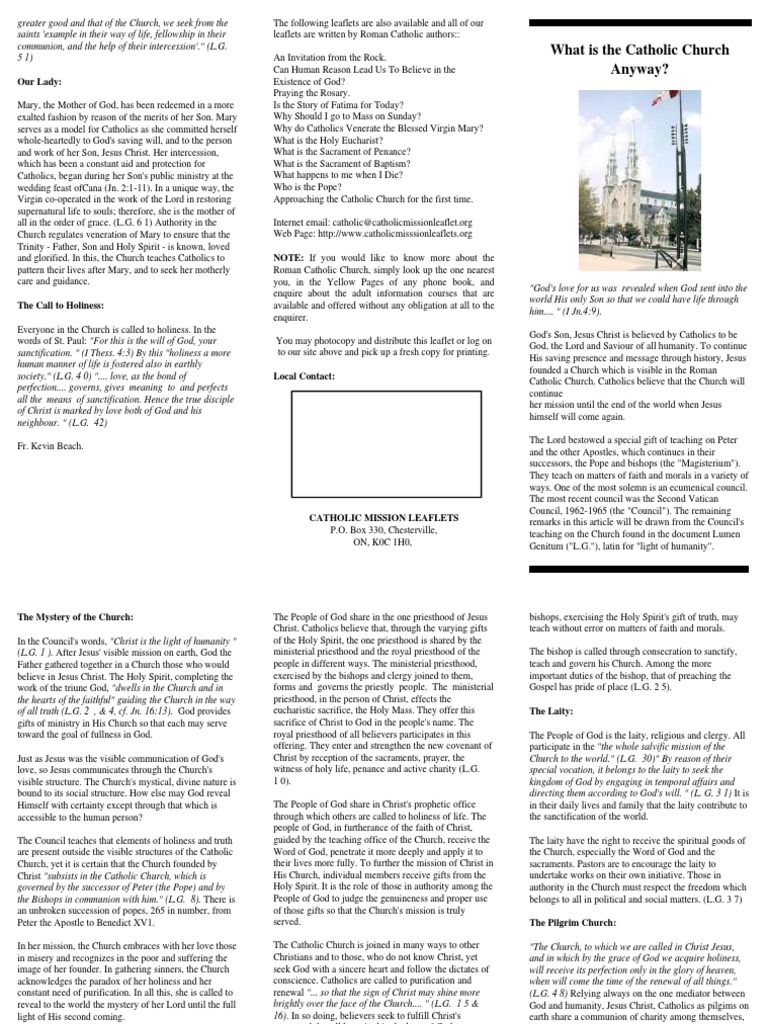 Church Leaflet | Catholic Church | Eucharist