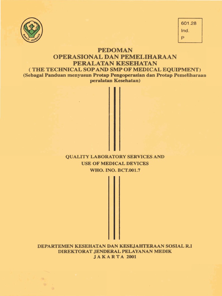Pedoman Operasional Dan Pemeliharaan Peralatan Kesehatn PDF | PDF