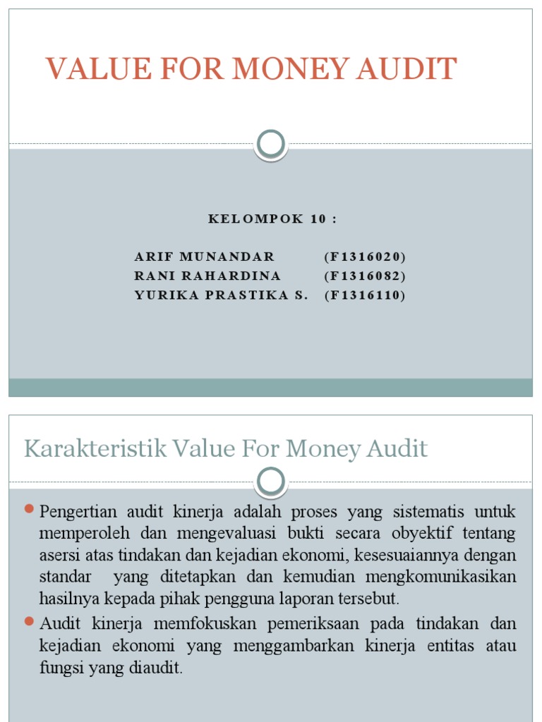 Value For Money Audit | PDF
