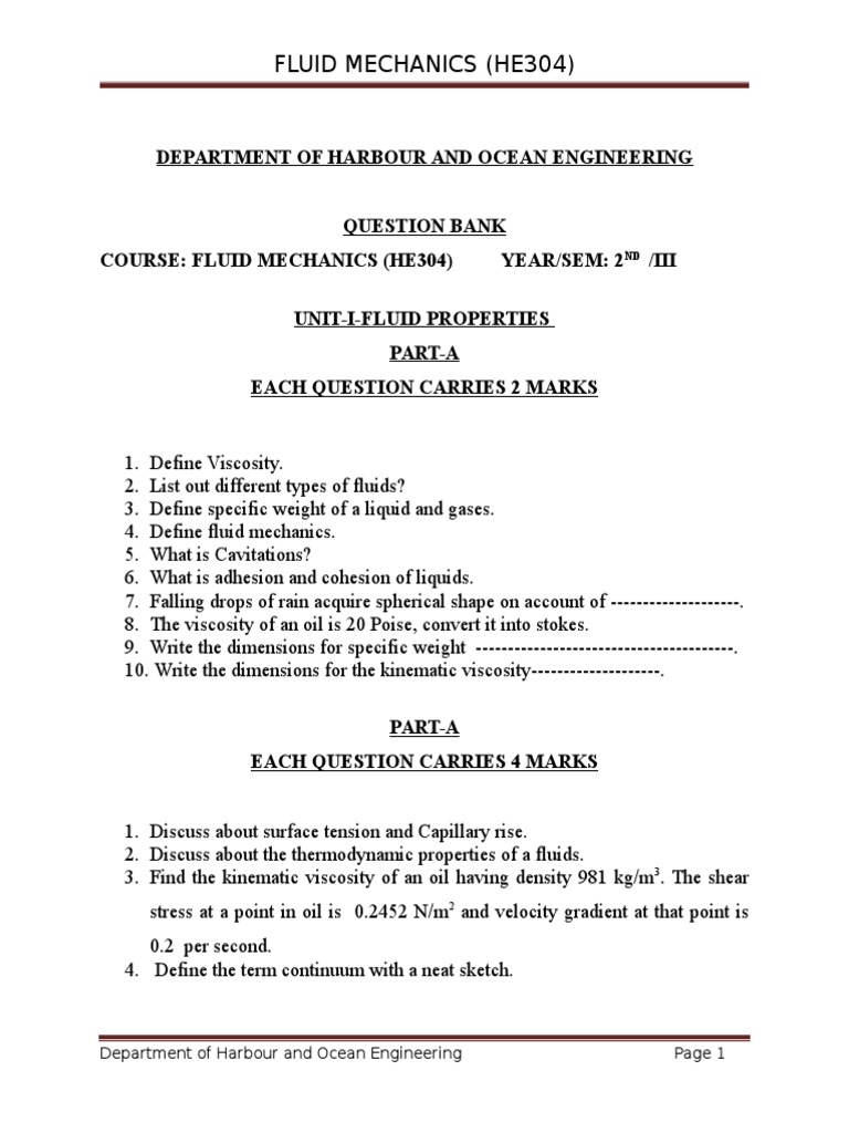 Fluid Question | PDF | Boundary Layer | Fluid Dynamics