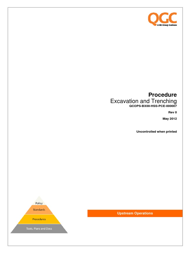 Excavation Procedure Guide | PDF | Excavation (Archaeology) | Risk ...