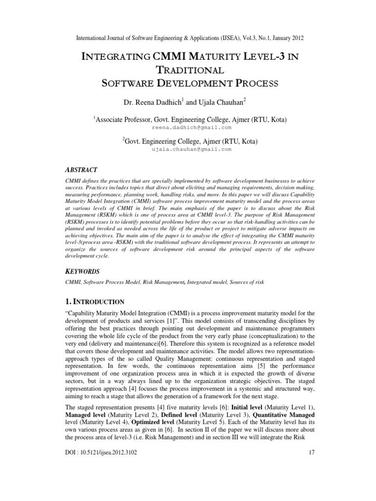 Cmmi and SDLC | PDF | Risk Management | Software Development Process