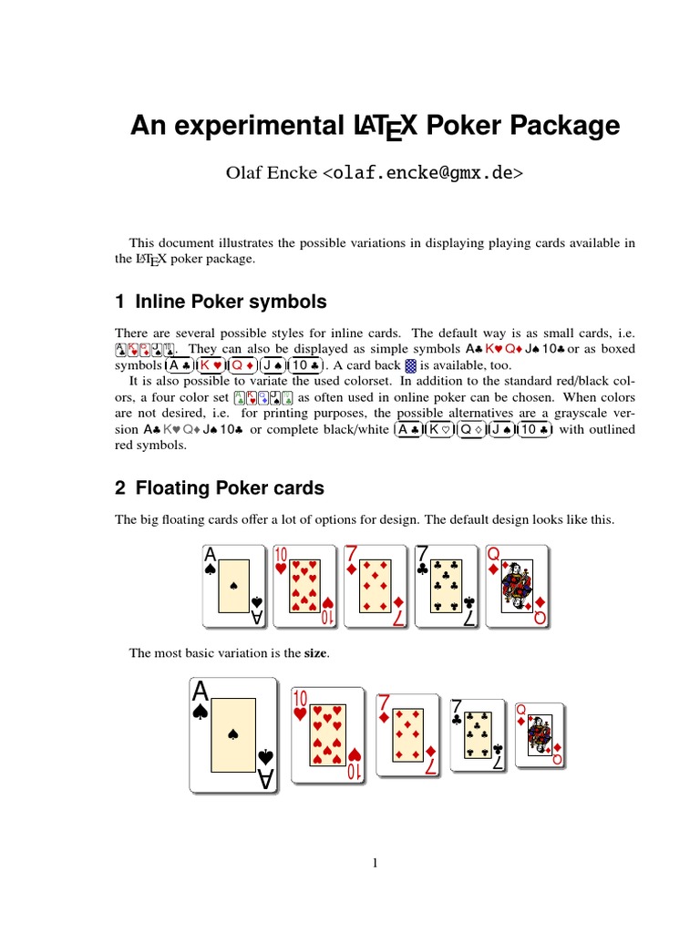Poker | PDF | Playing Cards | Gambling